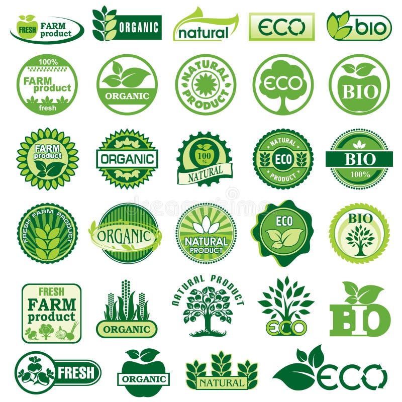 BIO and ECO label stock vector. Illustration of element - 29920245