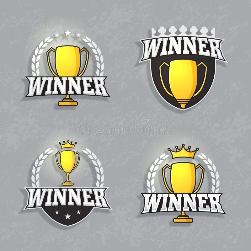Set of Vector Labels of Winner Stock Vector - Illustration of logo ...