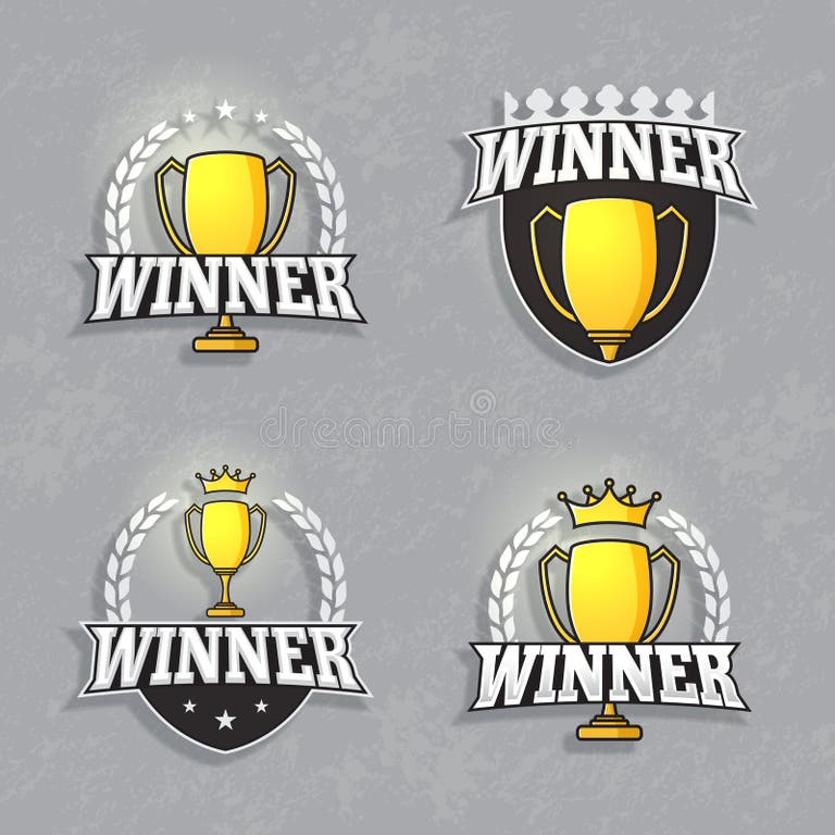 Set of Vector Labels of Winner Stock Vector - Illustration of logo ...