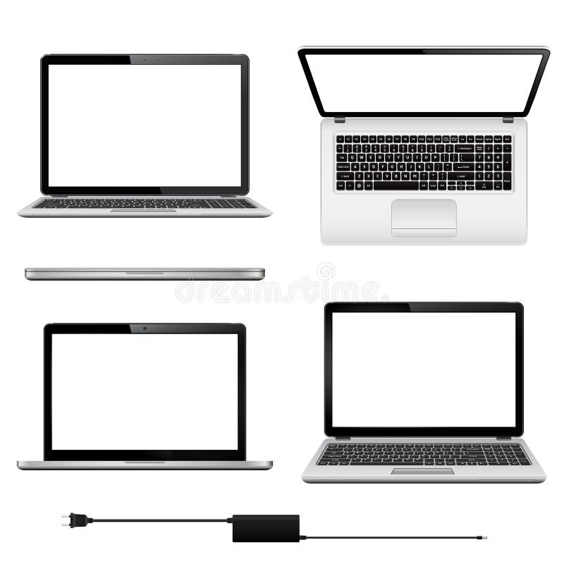 Set Laptops Different Positions Stock Illustrations – 13 Set Laptops ...
