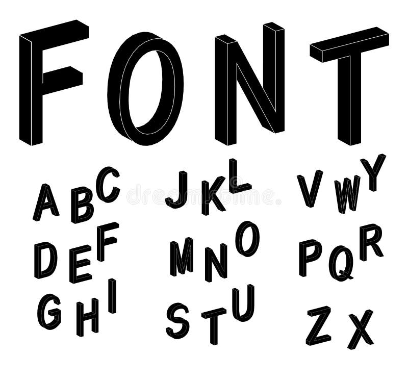 Isometric Font. Creative Colored Geometric Alphabet. 3d Gradient ...
