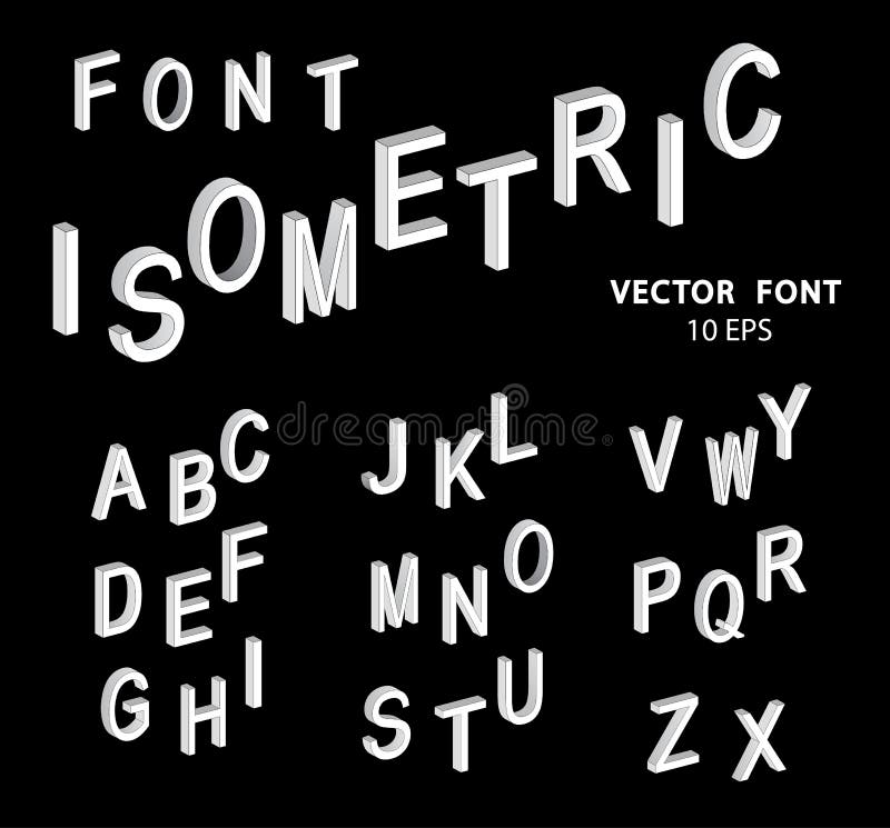 Isometric Font. Creative Colored Geometric Alphabet. 3d Gradient ...