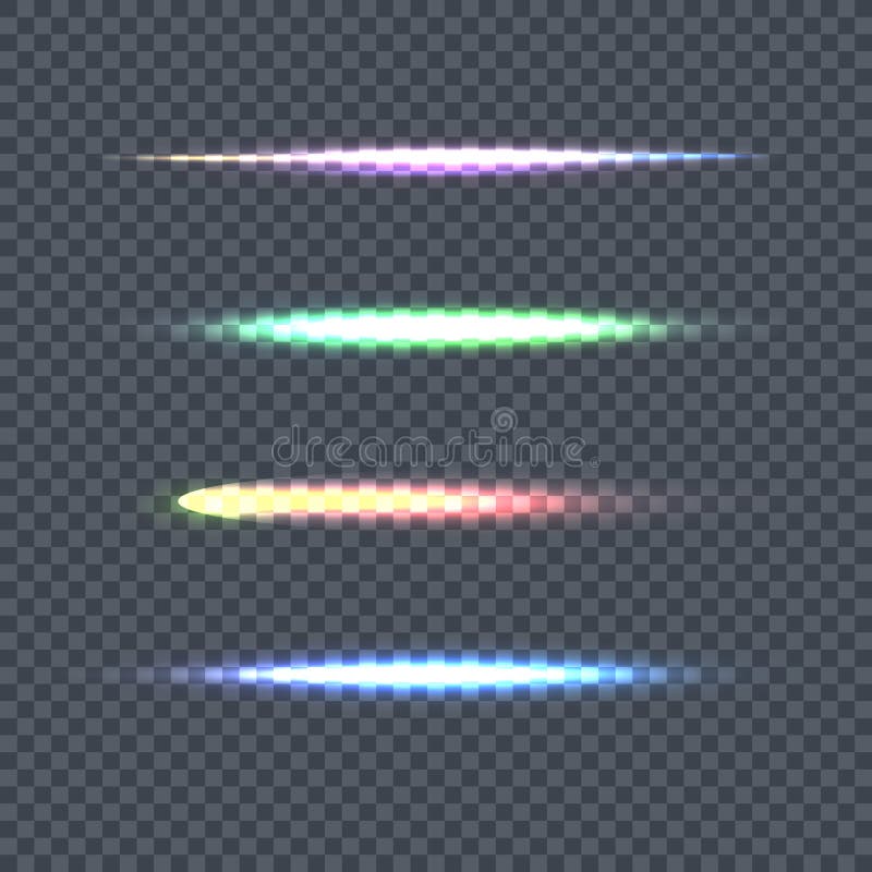 Set of Vector Light Line on Transparent Background Stock Vector ...