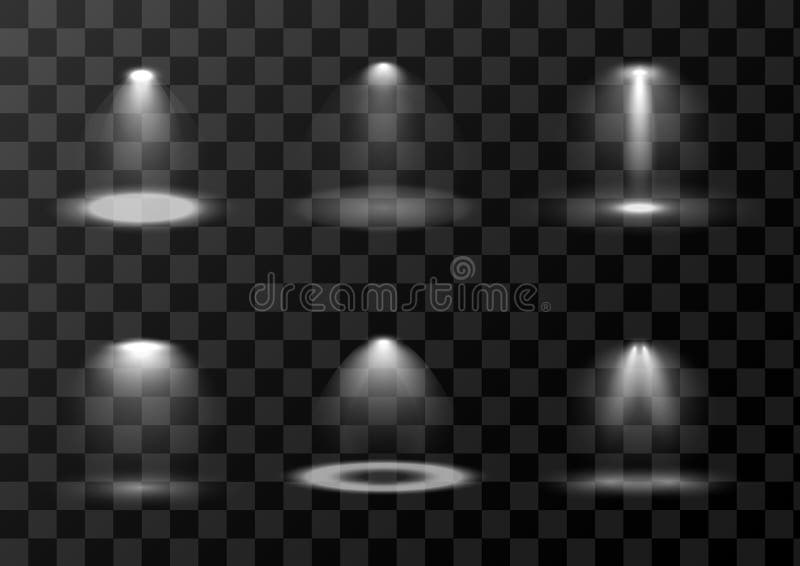 Set of Vector Light Sources Isolated on Transparent Background. Scene ...