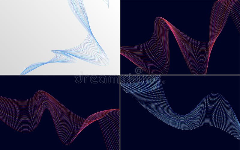 Set of 4 Vector Line Backgrounds To Add a Professional Edge To Your ...