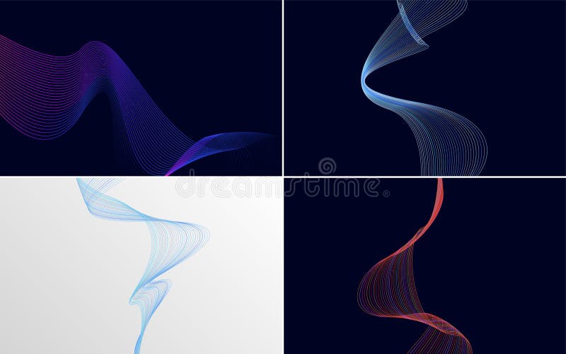 Set of 4 Vector Line Backgrounds To Add a Professional Edge To Your ...