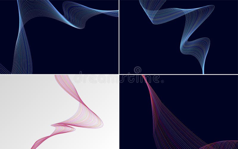 Set of 4 Vector Line Backgrounds To Add a Touch of Elegance To Your ...