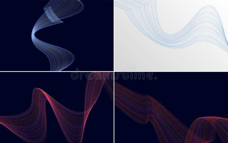 Set of 4 Vector Line Backgrounds To Add Visual Interest To Your Designs ...