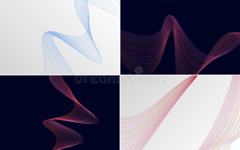 Set of 4 Vector Line Backgrounds To Add Visual Interest To Your Designs ...