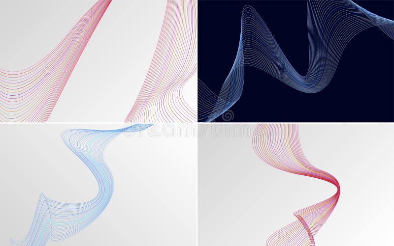 Set of 4 Vector Line Backgrounds To Add Visual Interest To Your Designs ...