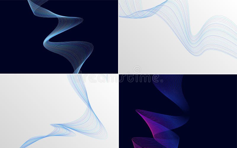 Set of 4 Vector Line Backgrounds To Add Visual Interest To Your Designs ...