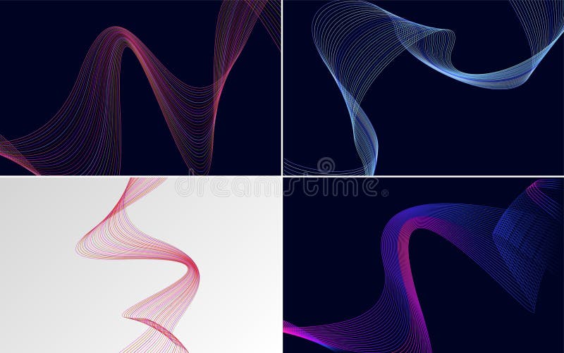 Set of 4 Vector Line Backgrounds To Add Visual Interest To Your Designs ...