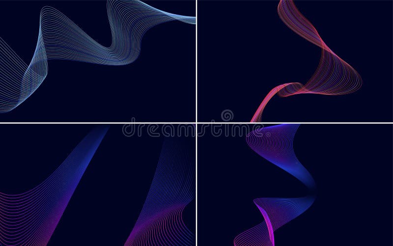 Set of 4 Vector Line Backgrounds To Add Visual Interest To Your Designs ...