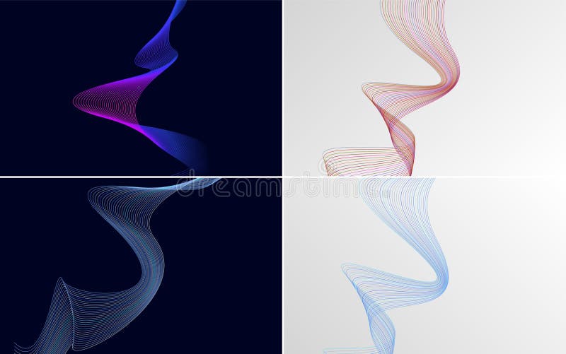 Set of 4 Vector Line Backgrounds To Add Visual Interest To Your Designs ...
