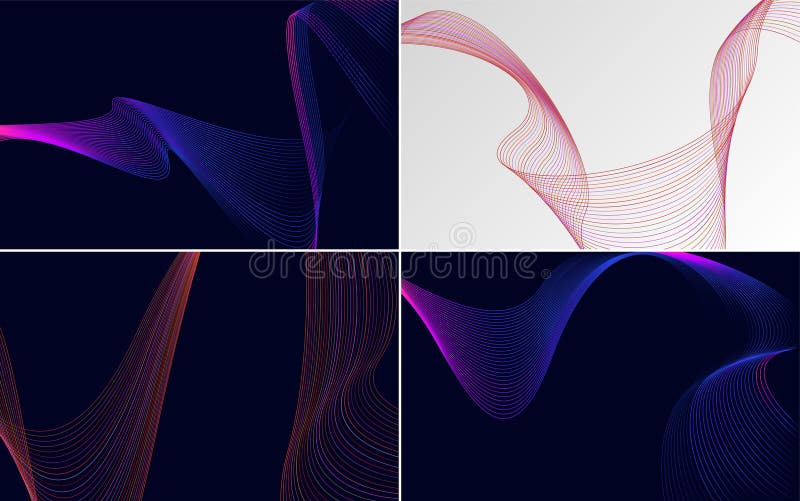 Set of 4 Vector Line Backgrounds To Add Visual Interest To Your Designs ...