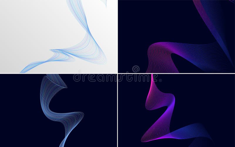 Set of 4 Vector Line Backgrounds To Elevate Your Designs Stock Vector ...