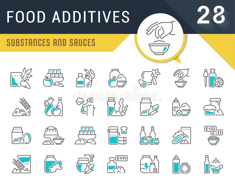 Set Vector Line Icons of Food Additives. Stock Illustration ... Set Vector Line Icons of Food Additives. Stock Illustration ...