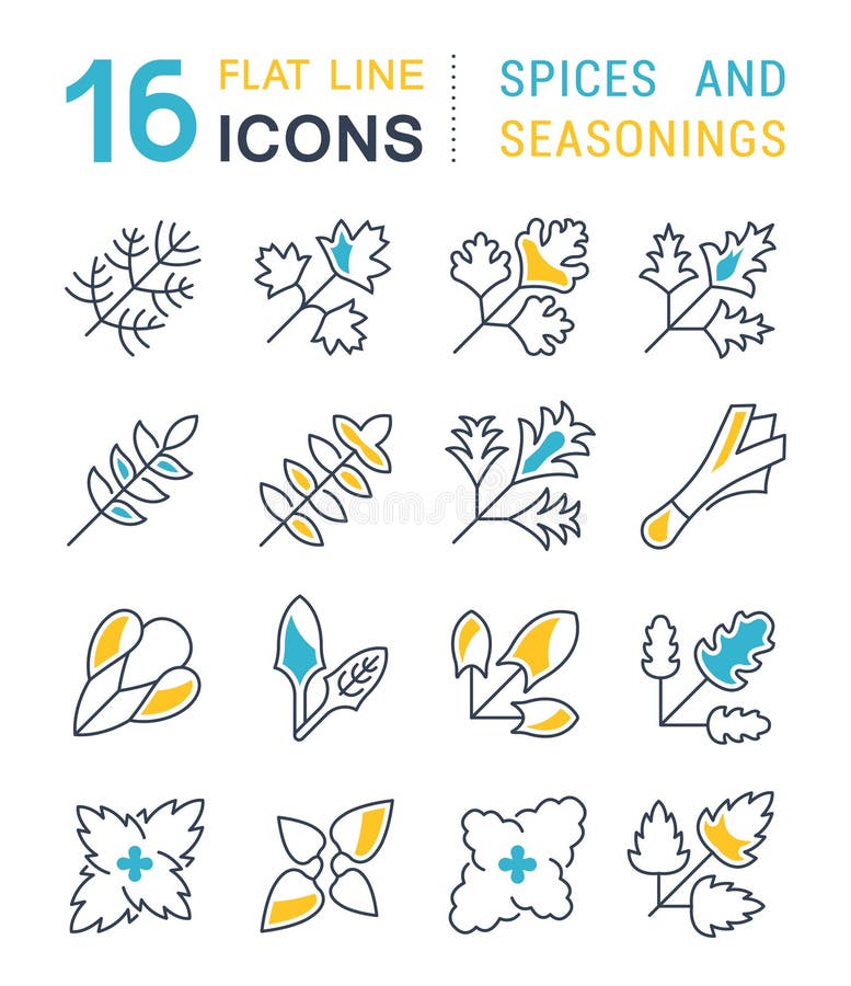 Set Vector Line Icons of Greenery. Stock Illustration - Illustration of ...