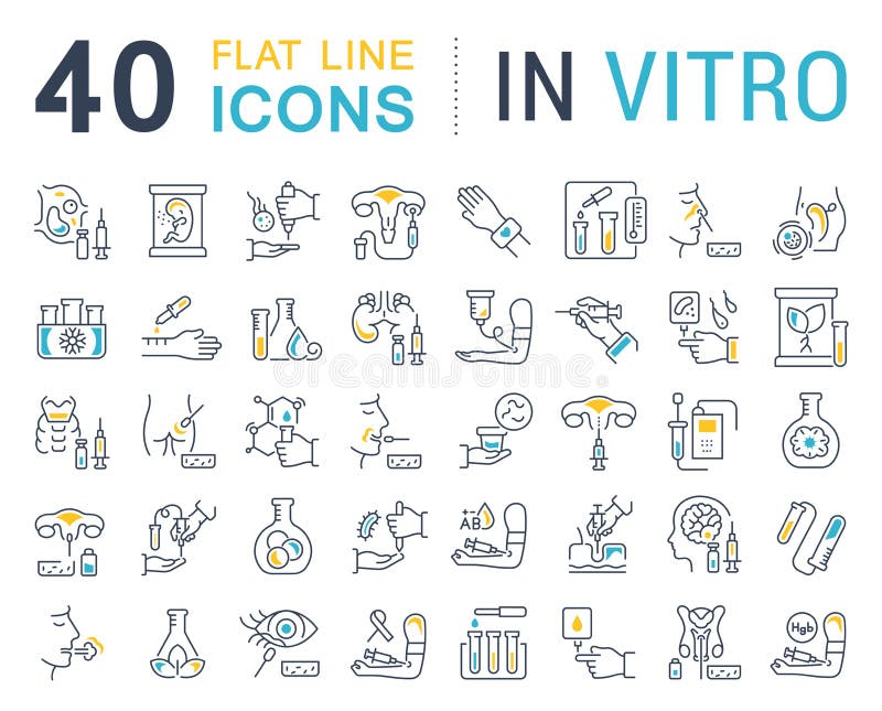 Set Vector Line Icons of in Vitro Stock Illustration - Illustration of ...