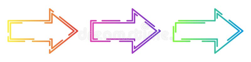 Set of Vector Linear Arrows. Colorful Arrows Stock Illustration ...
