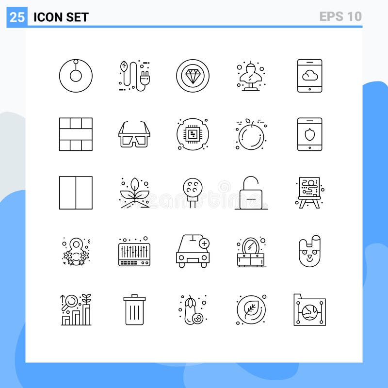 Set of 25 Vector Lines on Grid for Cloud, Greek, Diamond, Classic ...