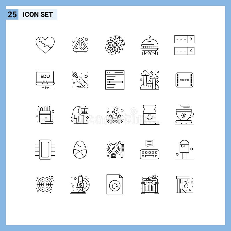 Set of 25 Modern UI Icons Symbols Signs for Login, Space, Error ...