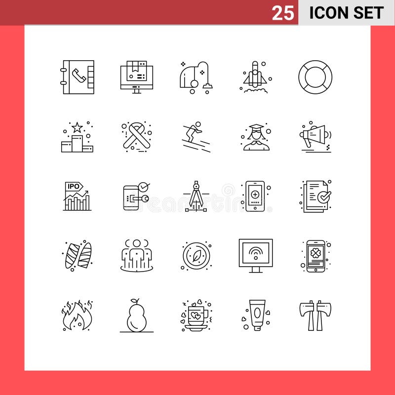 Set of 25 Vector Lines on Grid for Ui, Essential, Electrical, Basic ...