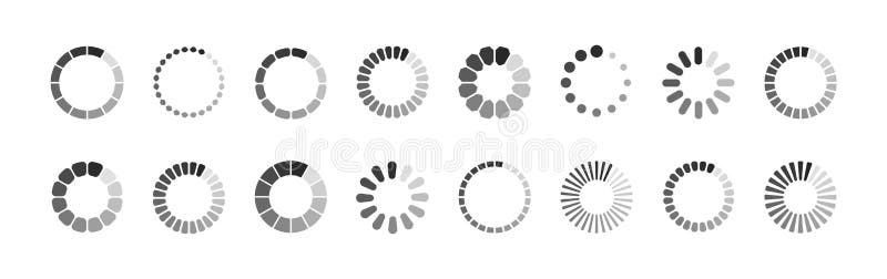 Vector Set of Loading Icons, Circle Shapes Flat Design Gradient Colored ...
