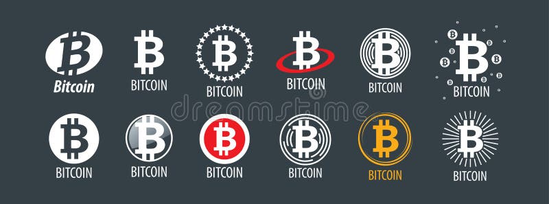 A Set of Vector Logos with the Image of Bitcoin Stock Vector ...