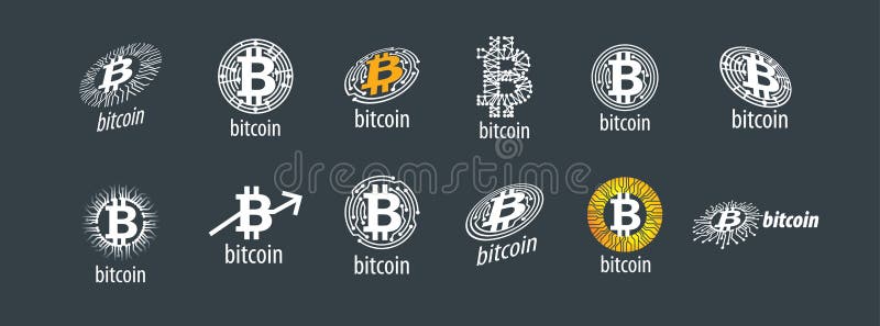 A Set of Vector Logos with the Image of Bitcoin Stock Vector ...