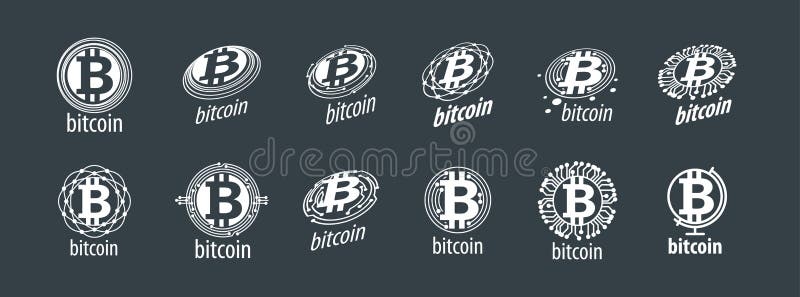 A Set of Vector Logos with the Image of Bitcoin Stock Vector ...