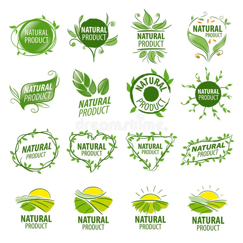 Set of Vector Logos for Natural Products Stock Illustration ...