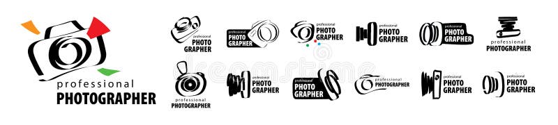 A Set of Vector Logos for the Photographer on a White Background Stock ...