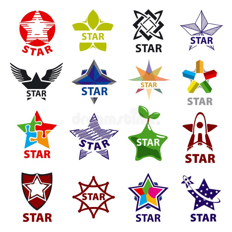 Set of vector logos star stock vector. Illustration of flying - 57584855