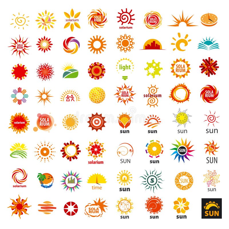 Set of vector logos sun stock vector. Illustration of star - 48986029