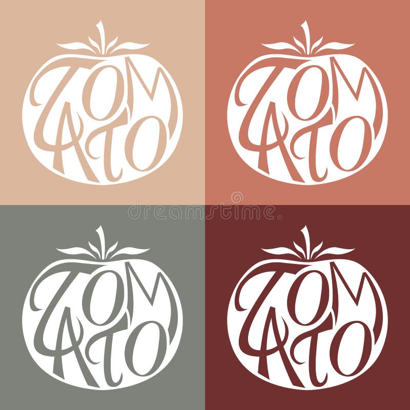 Set of Vector Logos with Tomato Stock Vector - Illustration of bright ...