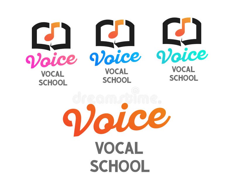 Voice - Logo for Vocal School, Vector Illustration on White Transparent ...