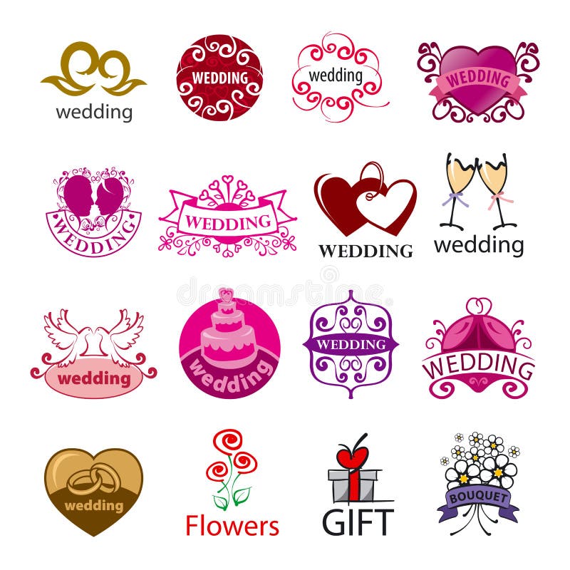 Set of Vector Logos for Wedding Stock Vector - Illustration of label ...