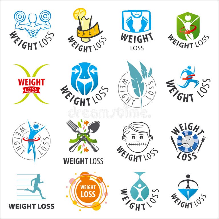 Set of Vector Logos Weight Loss Stock Vector - Illustration of icon ...