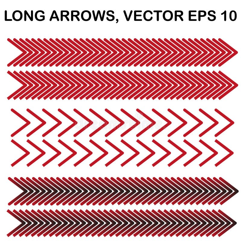 Set of Vector Long Wide-angle Arrows Stock Vector - Illustration of ...