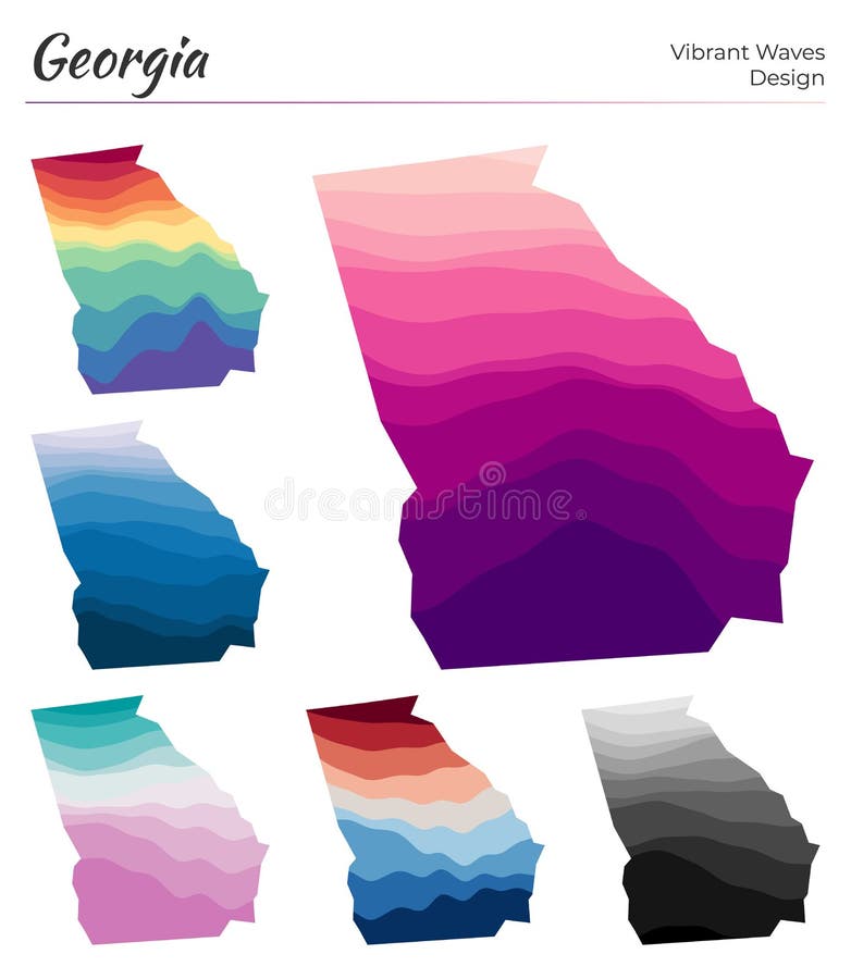 Set of Vector Maps of Georgia. Stock Vector - Illustration of icon ...
