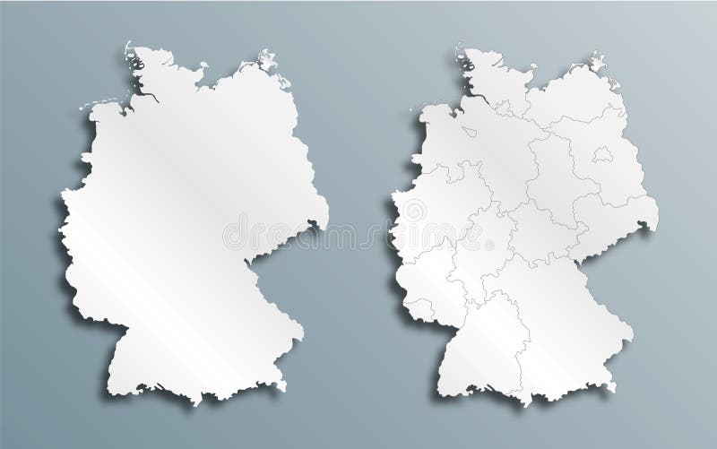 Set of Vector Maps of Germany with Shadow Stock Vector - Illustration ...
