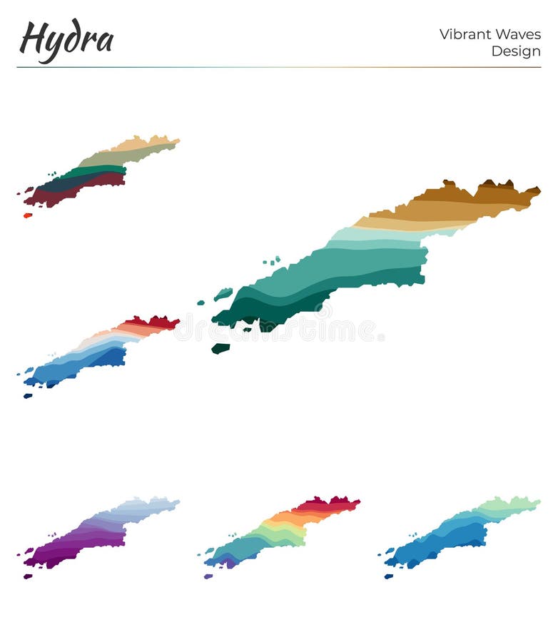 Set of Vector Maps of Hydra. Stock Vector - Illustration of business ...