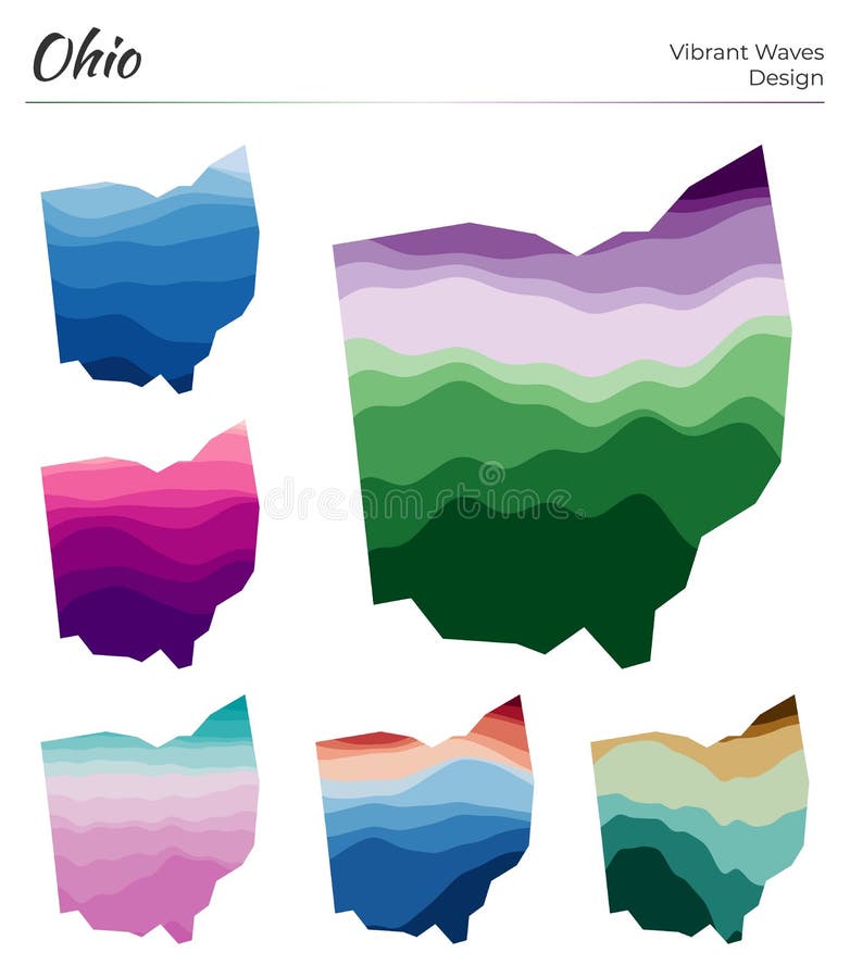 Set of Vector Maps of Ohio. Stock Vector - Illustration of graphic ...
