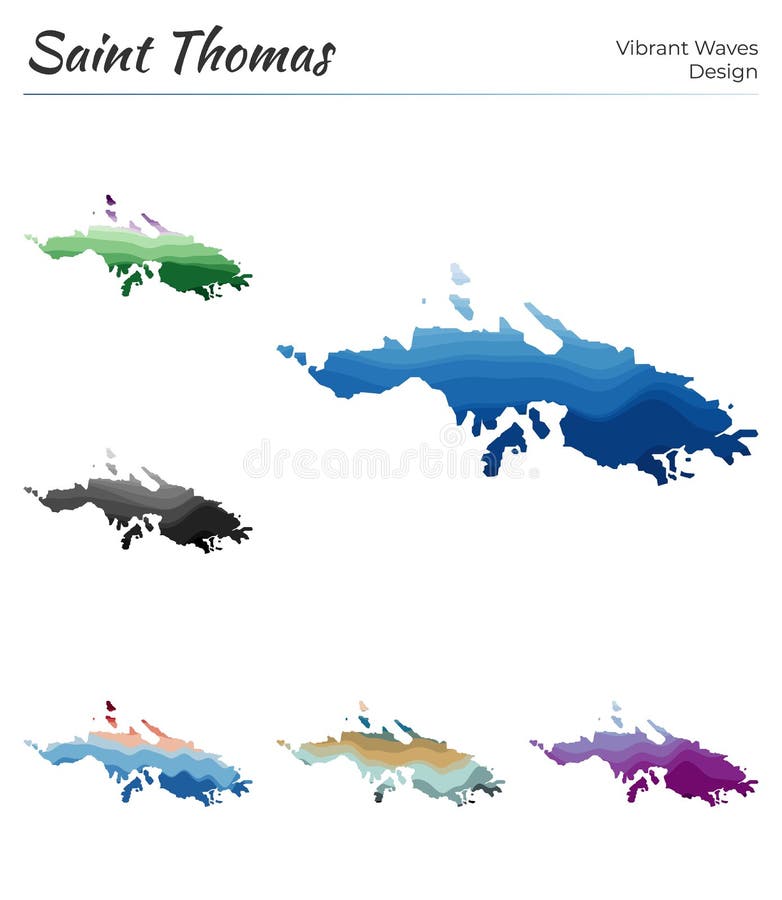 Set of Vector Maps of Saint Thomas. Stock Vector - Illustration of ...