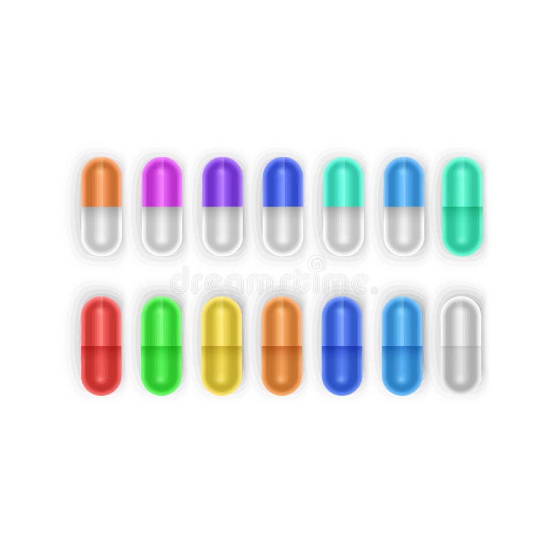 Medical Pills Set Different Colors Stock Illustrations – 100 Medical ...