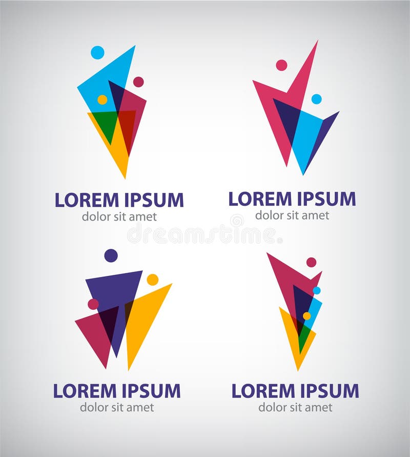 Set of Vector Men, Human Logos, Icons Stock Vector - Illustration of ...