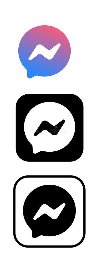 Set of Vector Messenger Chat Social Network Icons on Transparent ...
