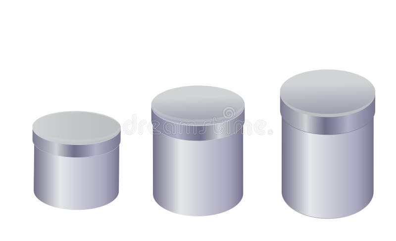 Set of Vector Metal Boxes. Closed Boxes Stock Vector - Illustration of ...