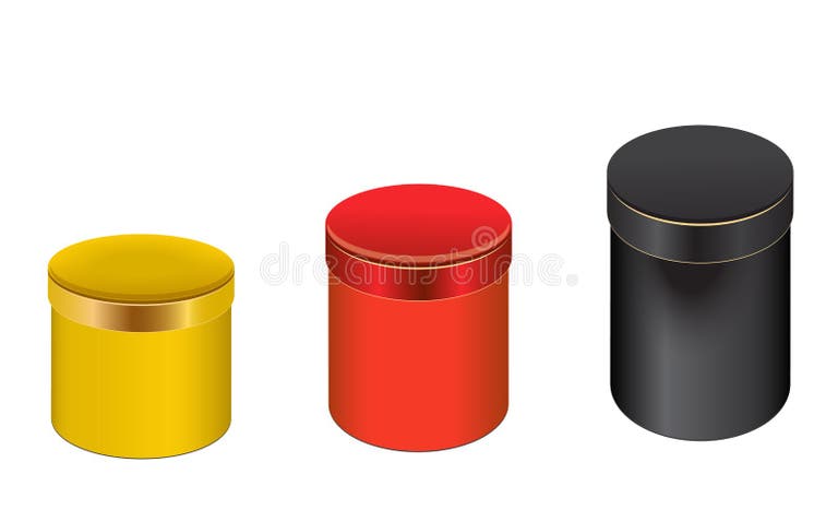 Set of Vector Metal Boxes. Gift Colorful Boxes Stock Vector ...